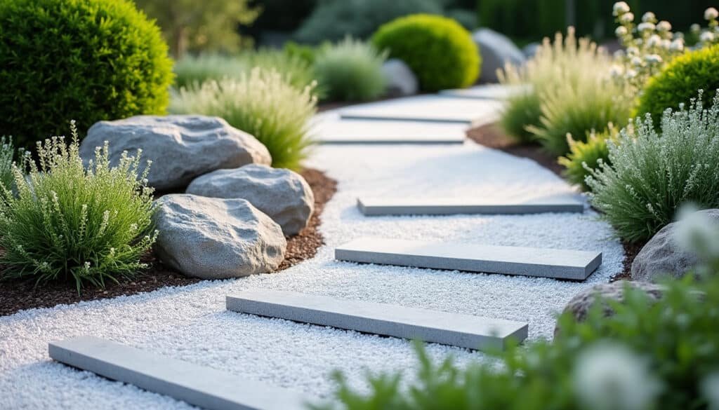 Sublimez votre jardin 2025 avec des cailloux blancs 🌱 : conseils et usages